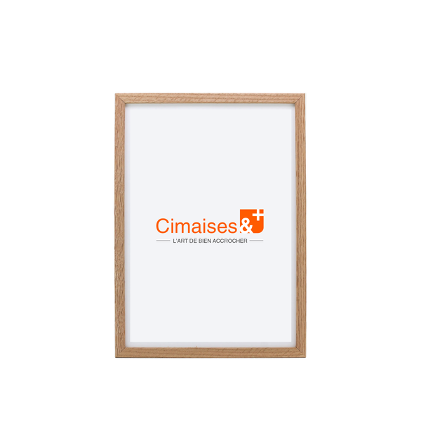 Cadre en bois chêne classique avec verre – Formats A4 et A3